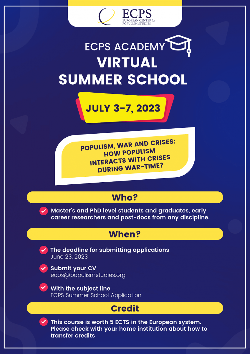 ECPS Academy Summer School - Populism, War and Crises: How Populism ...